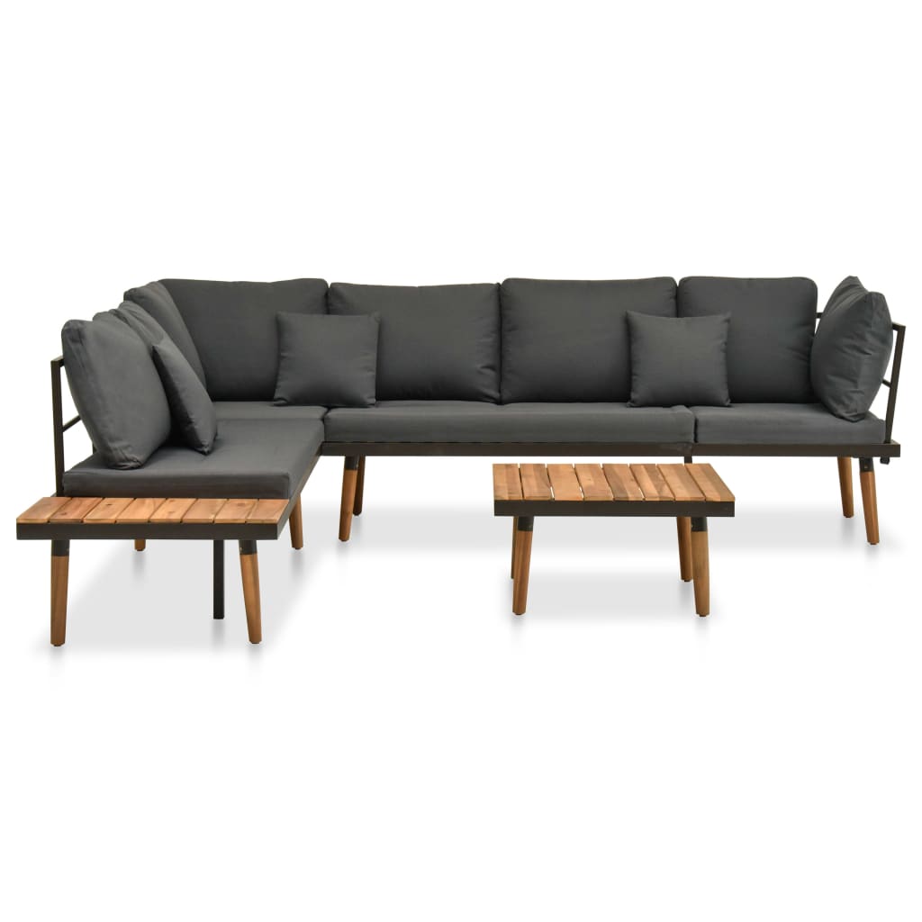 vidaXL 4-tlg. Garten-Lounge-Set mit Auflagen Massivholz Akazie | vidaXL.de