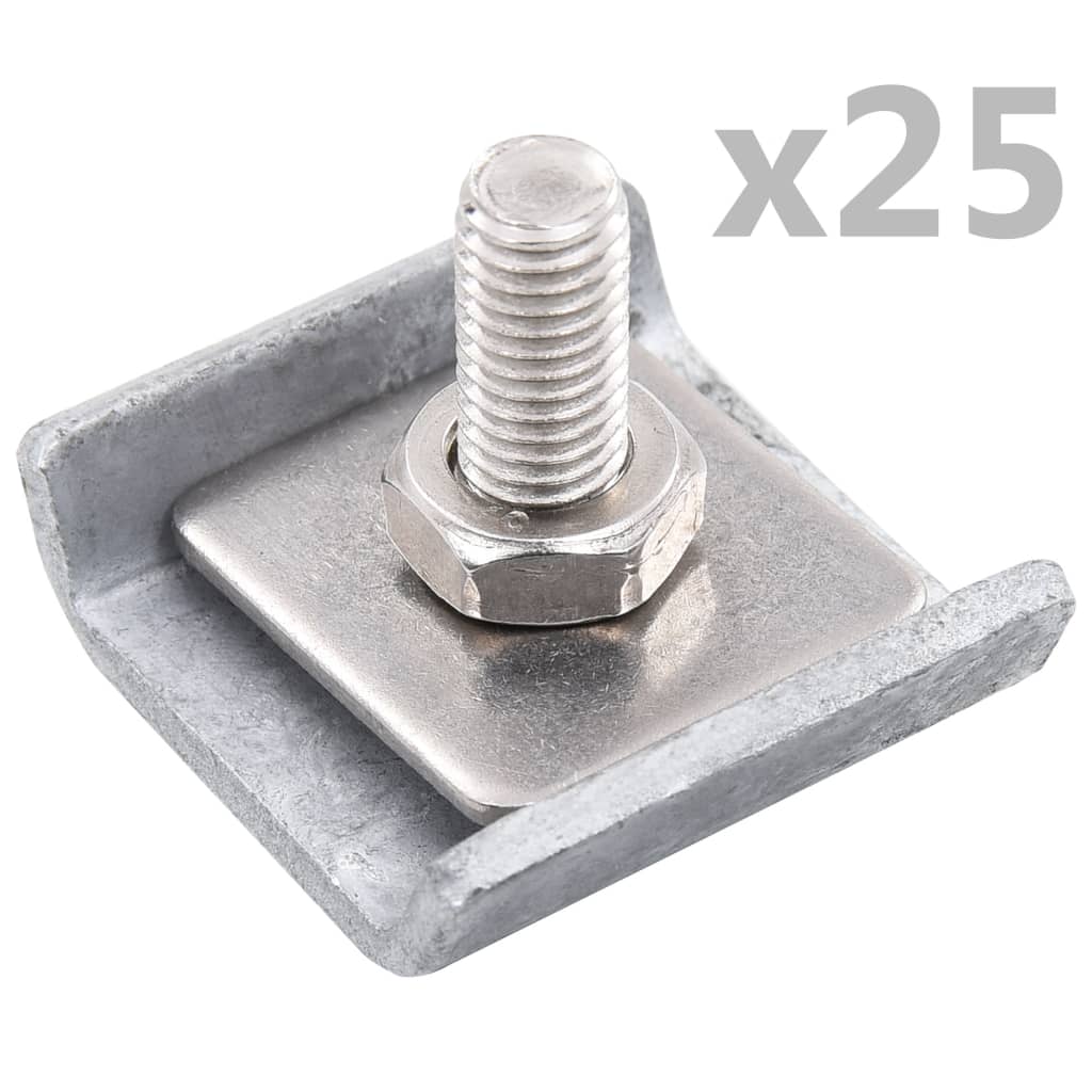 vidaXL Gittermattenverbinder 25 Sets Silbern | vidaXL.de