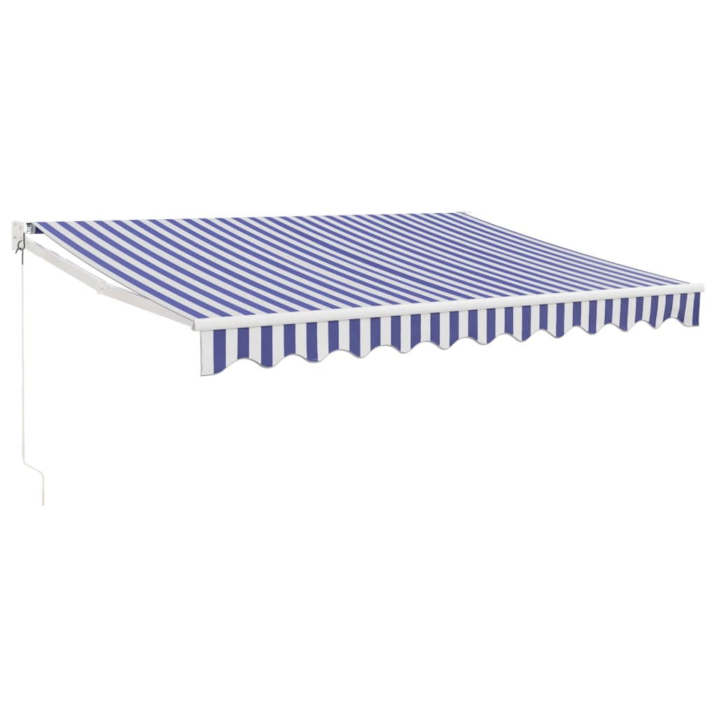 vidaXL Markise Einziehbar Blau und Weiß 3x2,5 m Stoff und Aluminium ...